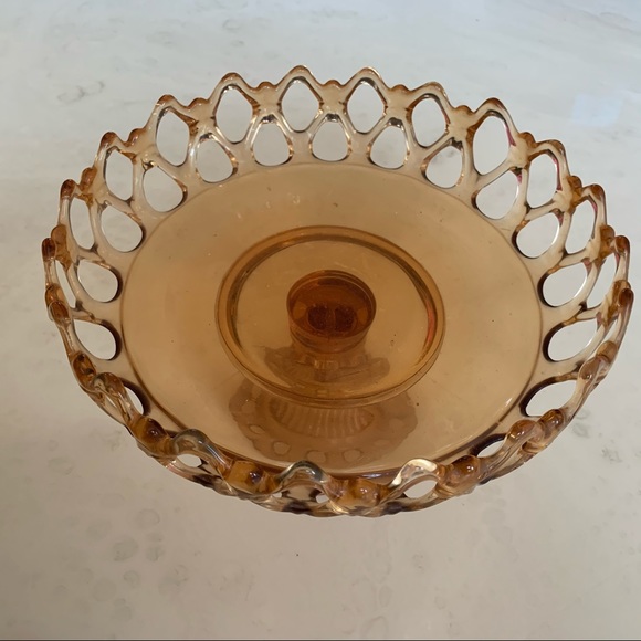 Unbranded | Dining | Vintage Amber Glass Cake Stand Dia X 6 12 H | Poshmark